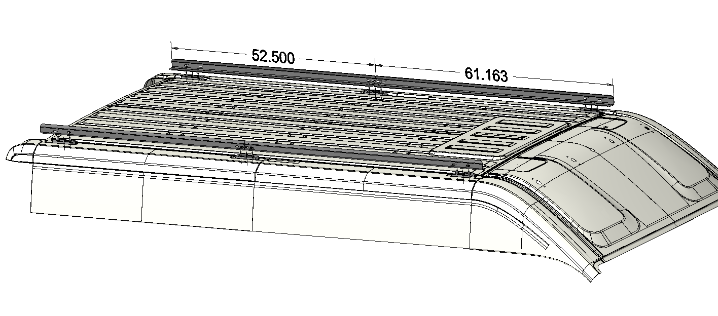 Promaster Van Formed Roof Rail Rack Kit - DIYvan